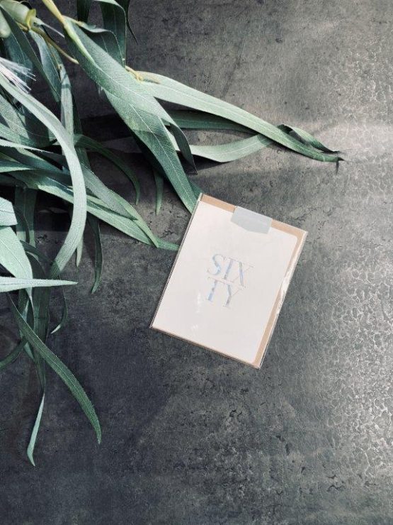 Bespoke Letterpress - Greeting Card, 'Sixty' Silver Holographic - Pago ...